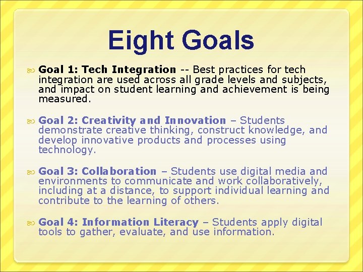 Tech Planning History 2001 to 2004 Focus on