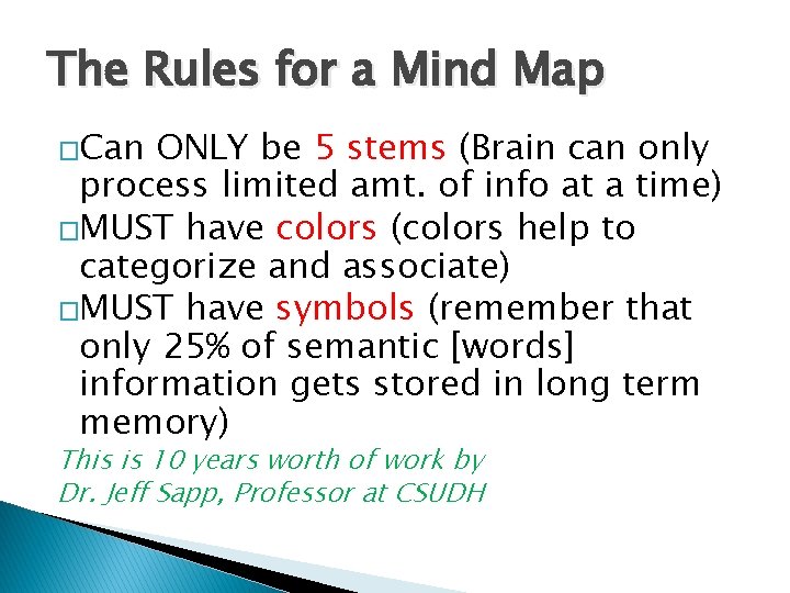 Lesson How to Construct a Mind Map Brain