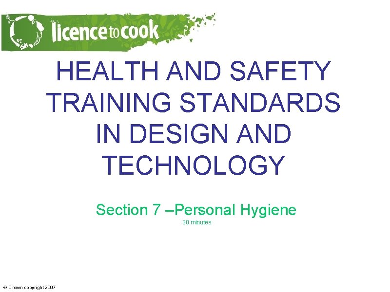 HEALTH AND SAFETY TRAINING STANDARDS IN DESIGN AND