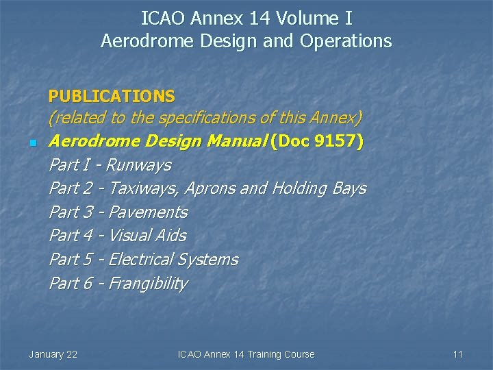 ICAO Annex 14 to the Convention on International