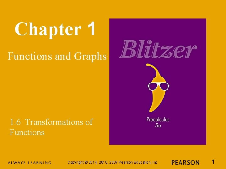 Chapter 1 Functions and Graphs 1 6 Transformations