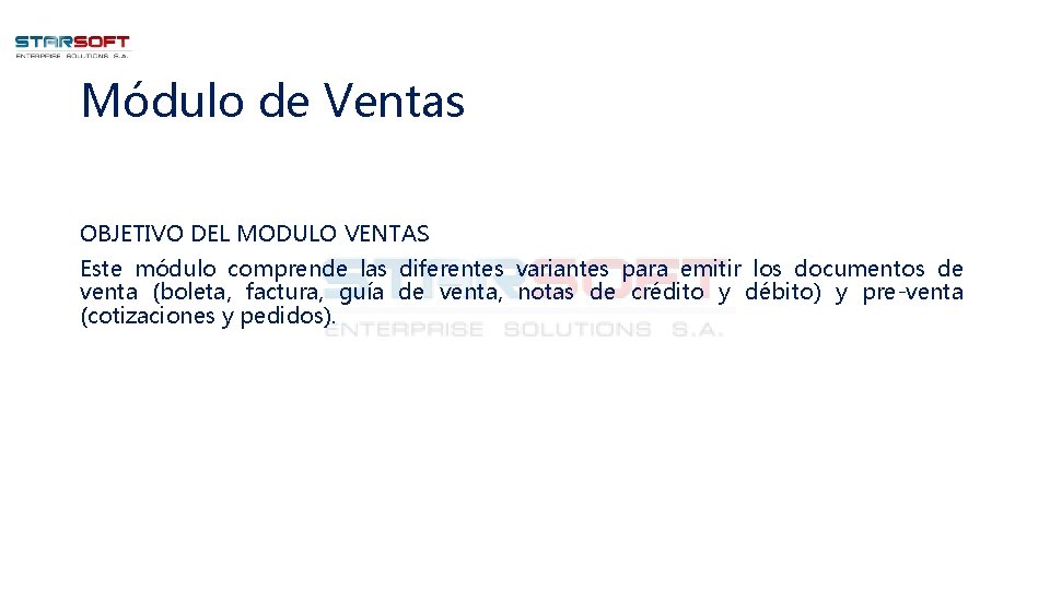 MODULO DE VENTAS Y FACTRON Mdulo de Ventas