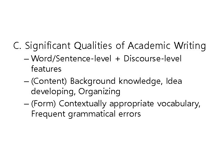 Needs Analysis Problem Statement 1 Academic writing Important