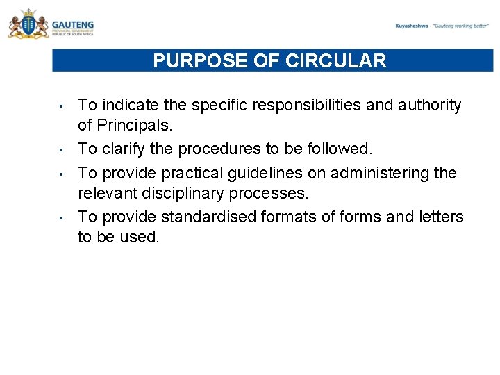 IMPLEMENTATION OF CIRCULAR 1 OF 2016 SAOU GAUTENG