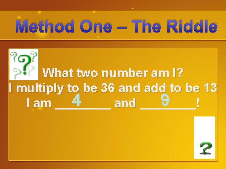 Factoring x 2 bx c Section 8 3