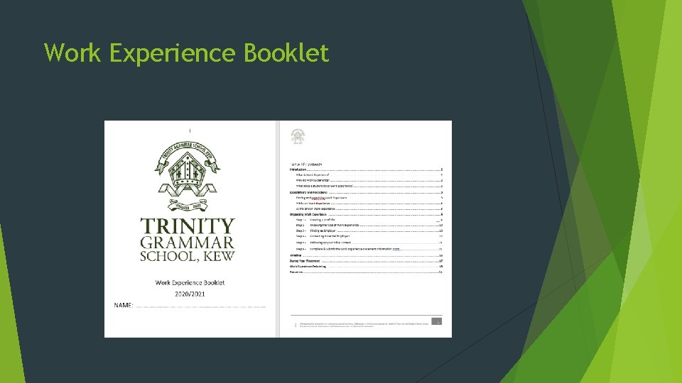 Work Experience Briefing Term 2 2021 Objective In