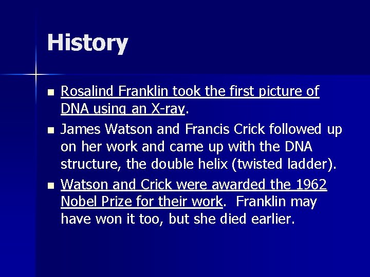 DNA notes DNA Deoxyribonucleic Acid The primary function