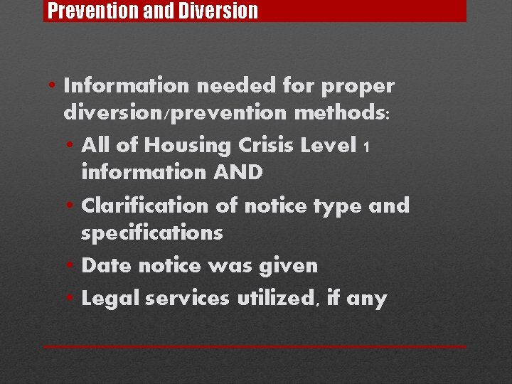 Prevention and Diversion Backed Into A Corner How