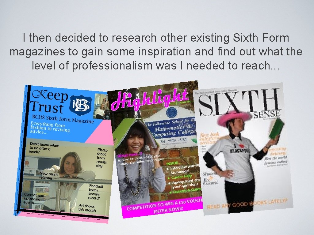 YOUR SIXTH FORM Student Magazine Front Cover Market