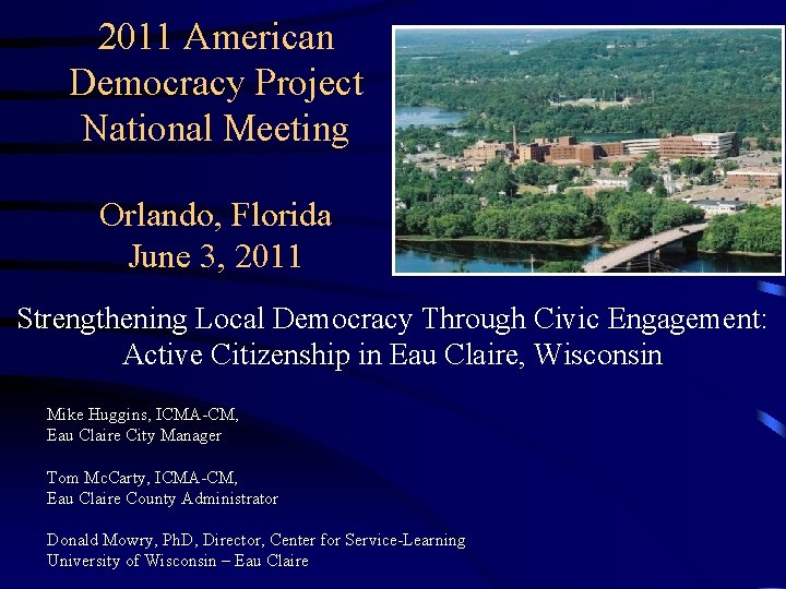 2011 American Democracy Project National Meeting Orlando Florida