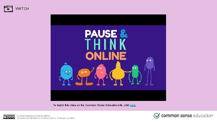 INTRODUCTORY SONG DIGITAL CITIZENSHIP GRADE 1 Pause Think