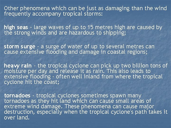 Lesson 19 Tropical revolving storms MEDC Specification Tropical