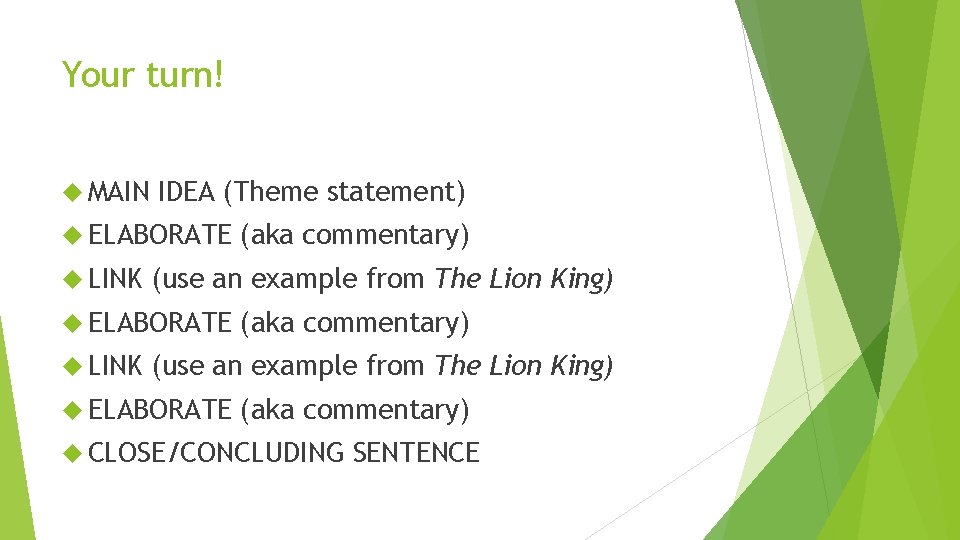 Writing about Theme Heres one way to write