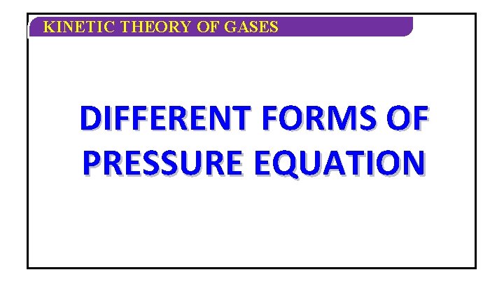 KINETIC THEORY OF GASES KINETIC THEORY OF GASES
