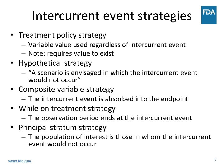 U S REGULATORY IMPLEMENTATION OF ESTIMAND FRAMEWORK BACKGROUND