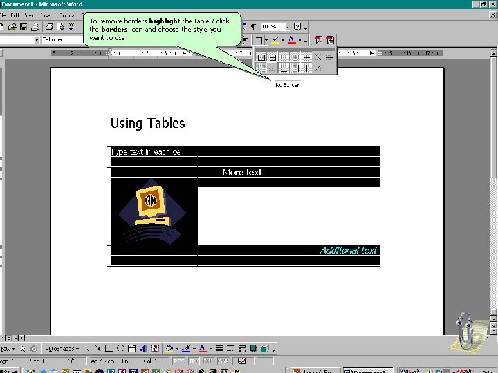 This presentation demonstrates how to use tables within