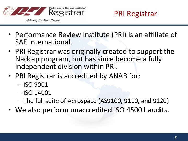 Auditor Onboarding 01 Jul2019 PRI Registrar Performance Review