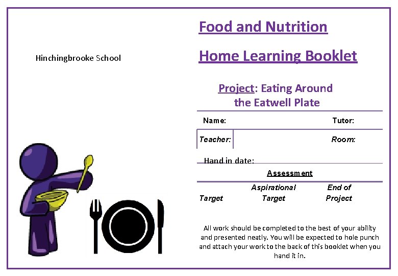 Food and Nutrition Hinchingbrooke School Home Learning Booklet