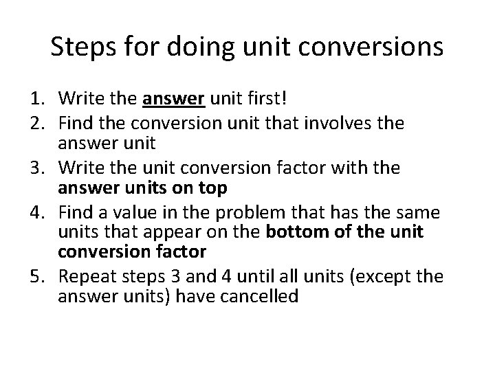 Lesson 33 11217 SWBAT use unit conversions to