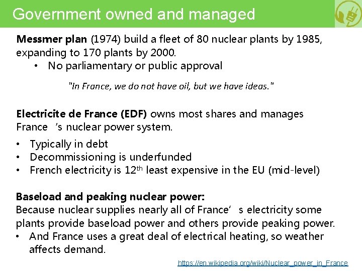 6 Nuclear power 6 X Nuclear power in