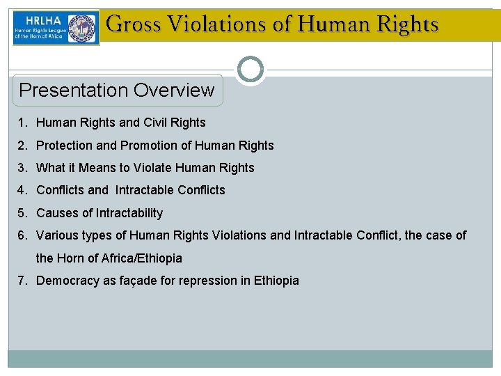 Ethiopia Gross Violations of Human Rights and an