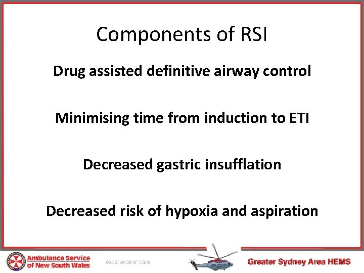 Prehospital Rapid Sequence Intubation Dr Peter Sherren Senior