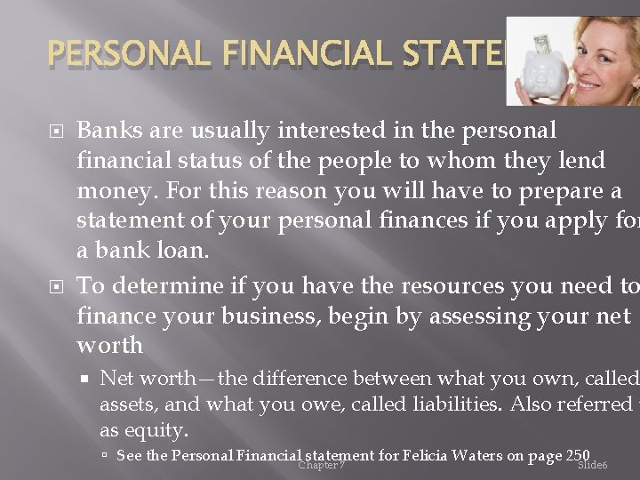 Lesson 7 1 PUT TOGETHER A FINANCIAL PLAN
