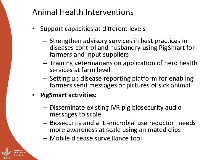 Improving incomes of pig value chain actors through