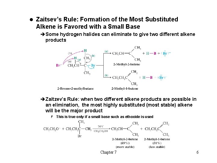 Chapter 7 Alkenes and Alkynes I Properties and