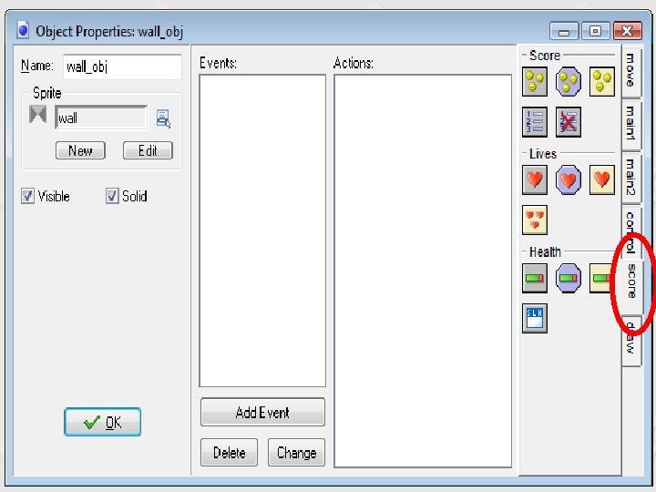 GAME IT Learning Game Maker The Score Tab