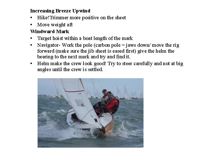 XOD TEAMWORK Before season starts Sailing instructions Know