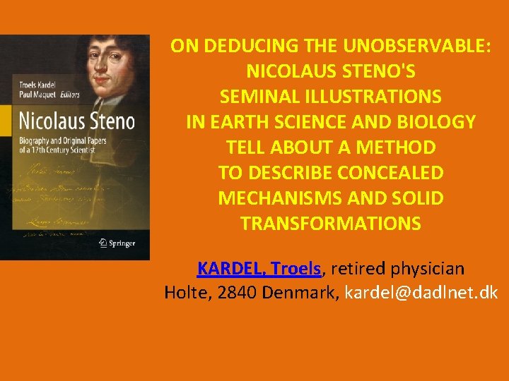 ON DEDUCING THE UNOBSERVABLE NICOLAUS STENOS SEMINAL ILLUSTRATIONS