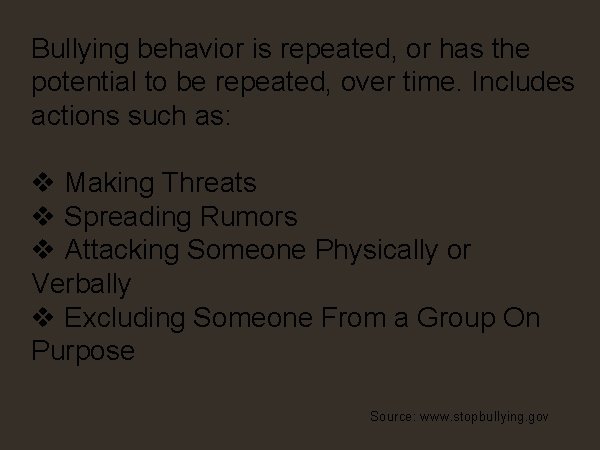 Dorman Freshman Campus Bullying Prevention Training What is