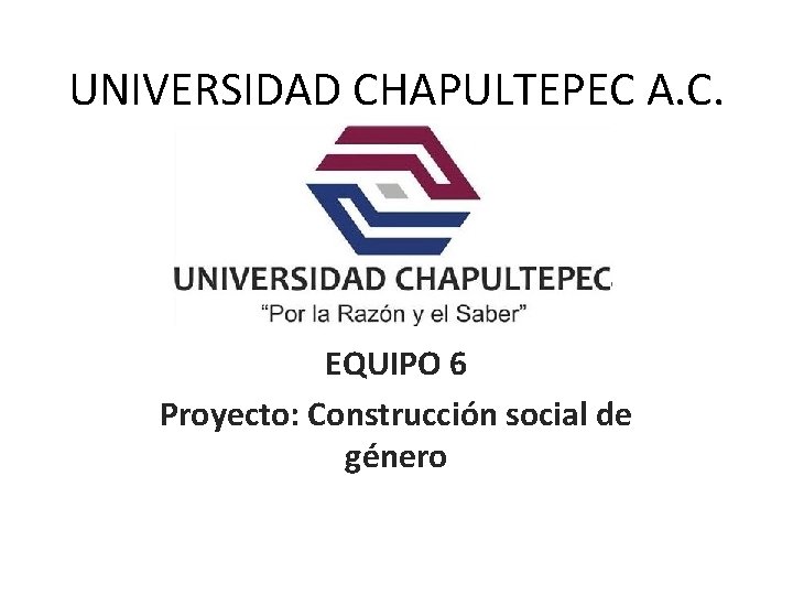 UNIVERSIDAD CHAPULTEPEC A C EQUIPO 6 Proyecto Construccin