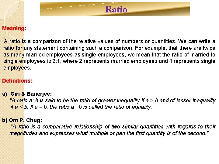 UNIT Ratio F Y B COM Prof P