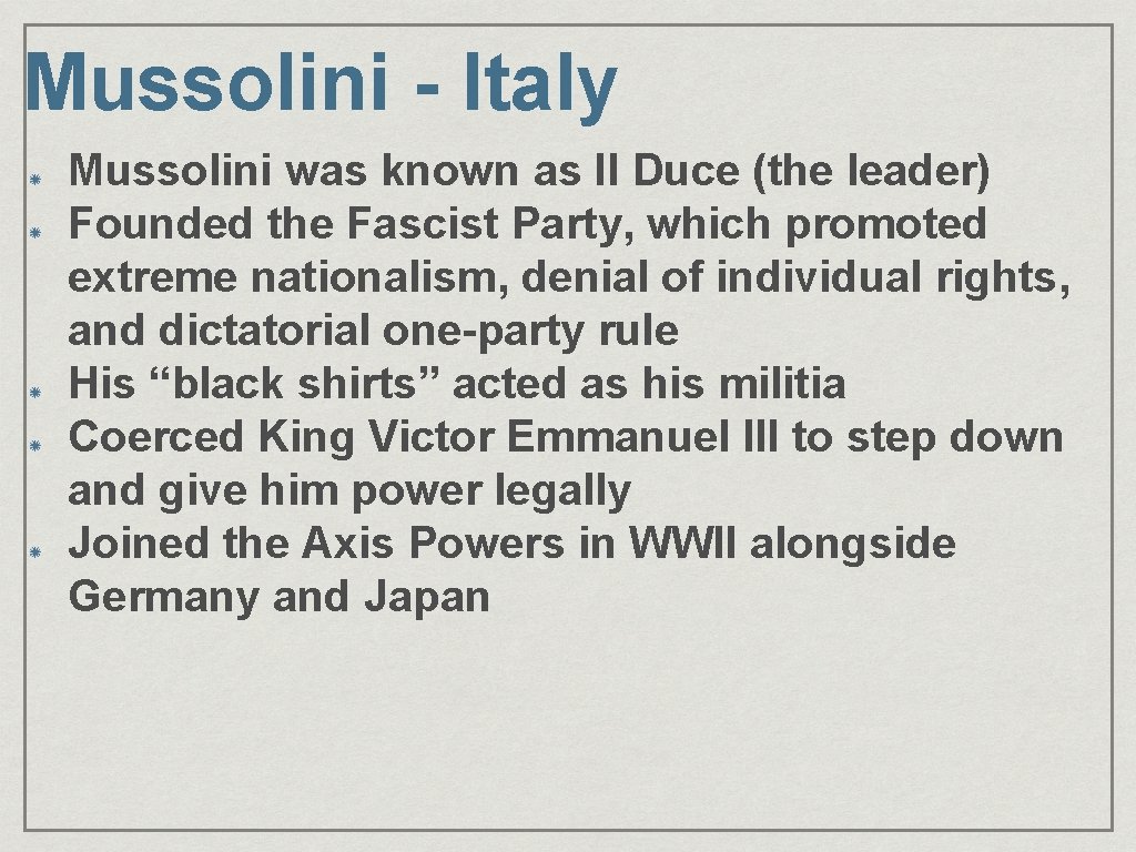 RISE OF TOTALITARIANISM AND PREWWII AGGRESSION WORLD HISTORY