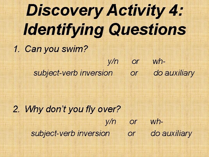Chapter 8 Basic Sentence Patterns and Major Variations