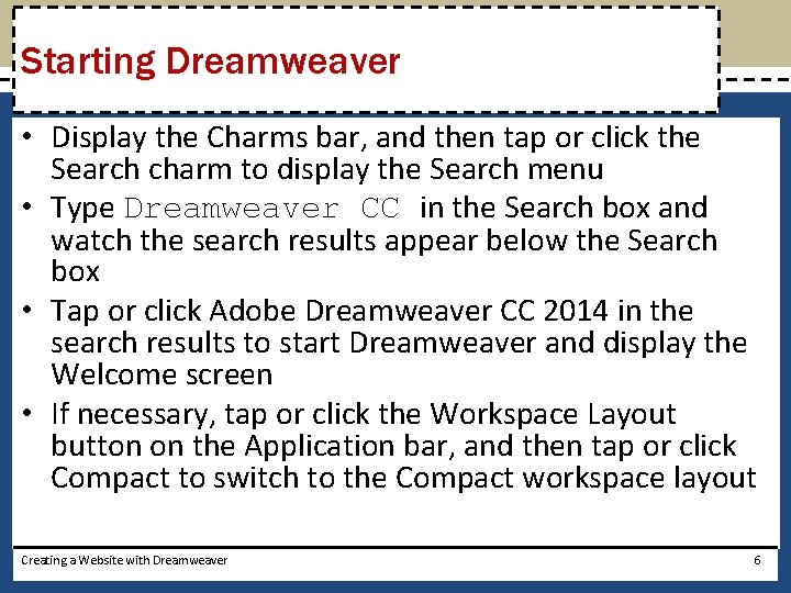 Adobe Dreamweaver CC Chapter 1 Creating a Website