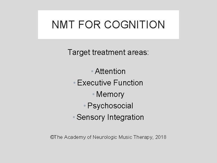 NEUROLOGIC MUSIC THERAPY FOR TRAUMATIC BRAIN INJURY 2020