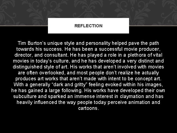 TIM BURTON Katie Downing Computer Art Period 4