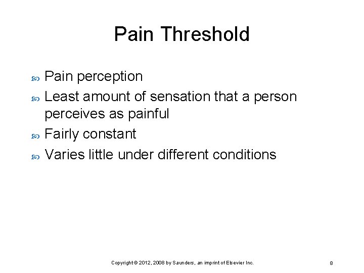 Chapter 8 Management of Pain During Labor Copyright