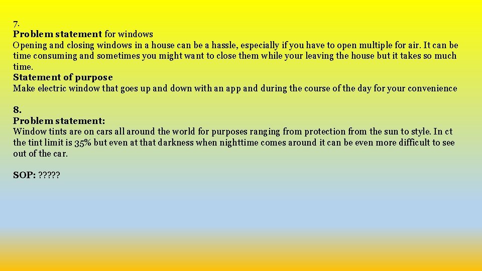 1 Bottle with solar powered freezer Problem Statement