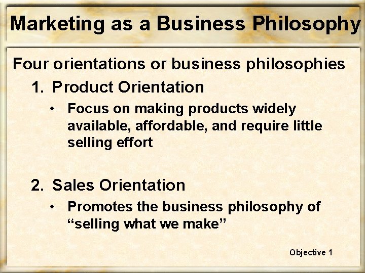Introduction to Marketing Chapter 1 Objectives 1 Understand