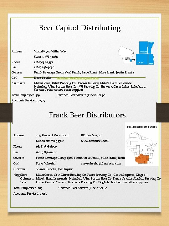 The Wisconsin Beverage Network Wisconsins Premier Distribution Network