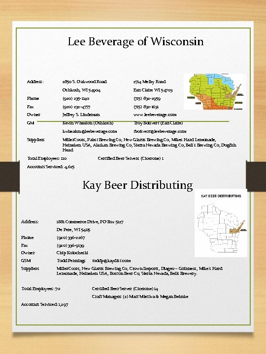 The Wisconsin Beverage Network Wisconsins Premier Distribution Network