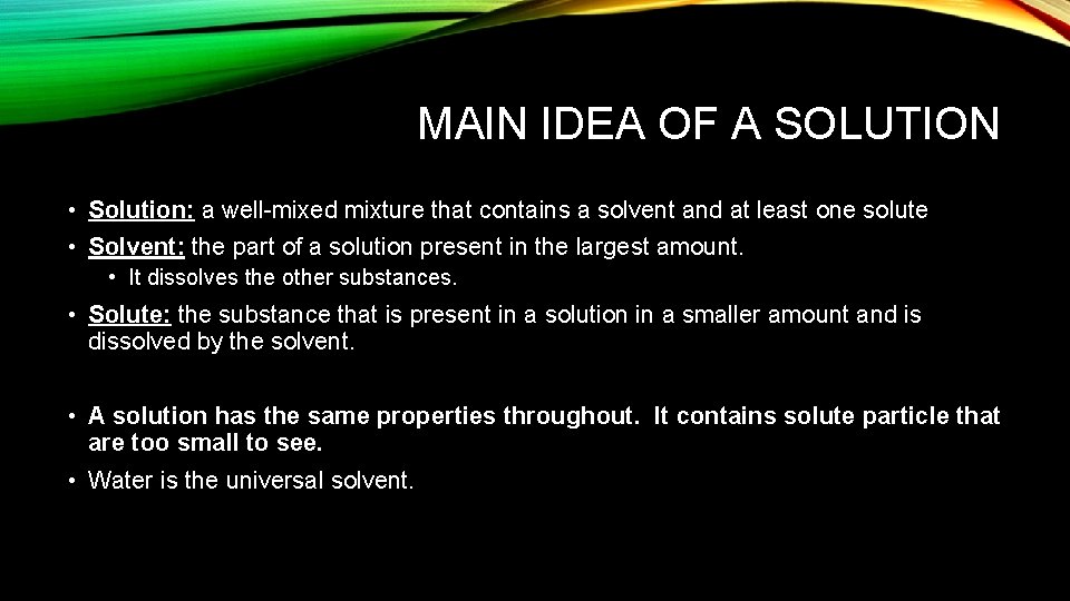 ACIDS BASES AND SOLUTIONS Chapter 3 Section 1