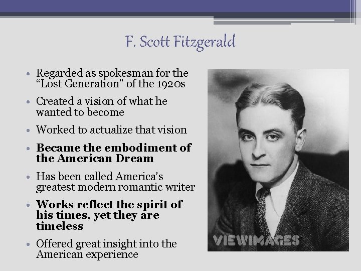 Modernism The Great Gatsby Modernism the Modern Novel