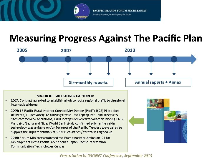 ICT in the Pacific Plan for Regional Cooperation