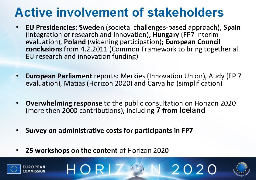 The EU Framework Programme For Research And Innovation