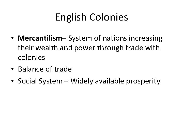 Unit 1 Review Part II Colonial Life Bullets